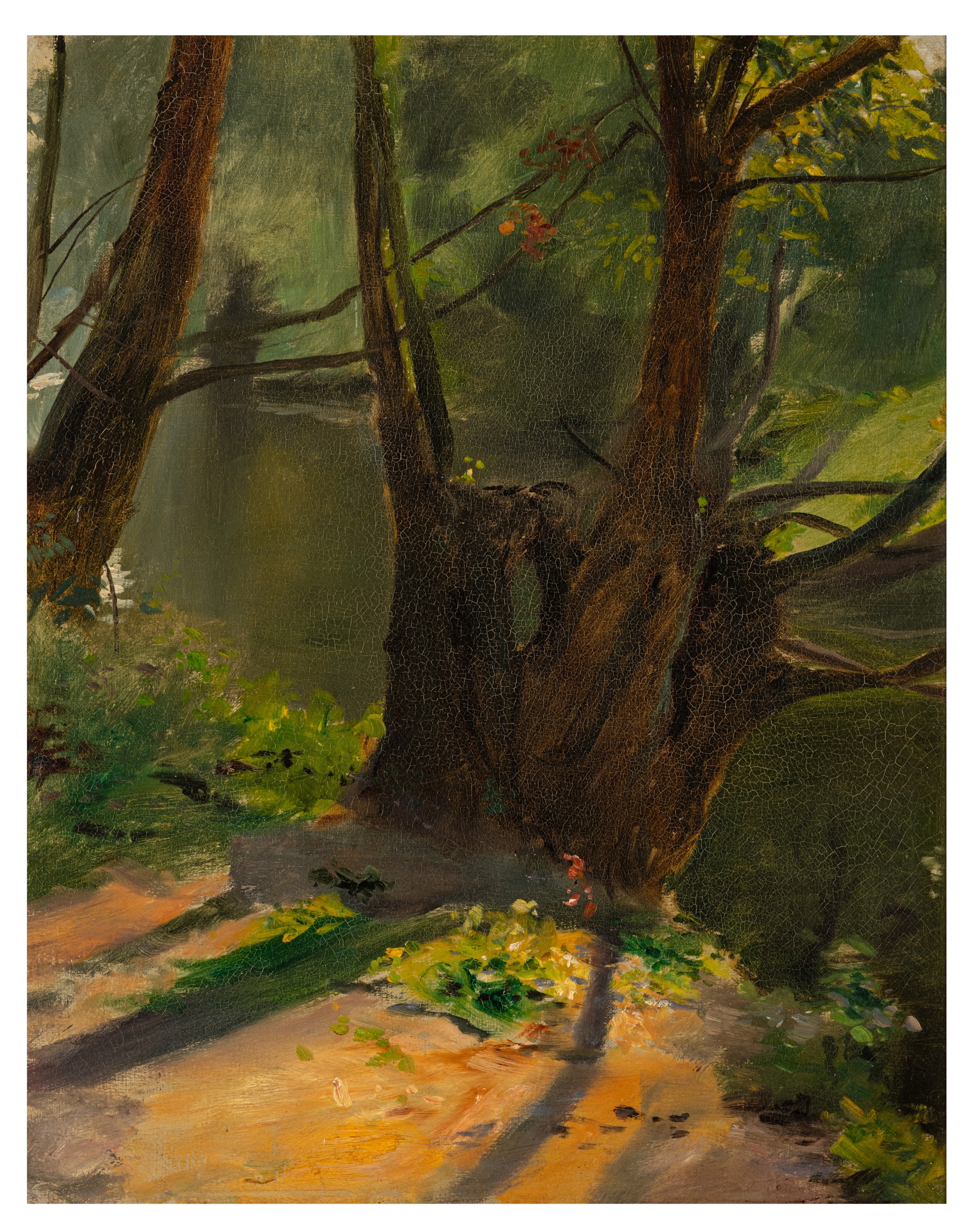 Arthur John Elsley | Sunlight Through Trees by a River | Compare ...