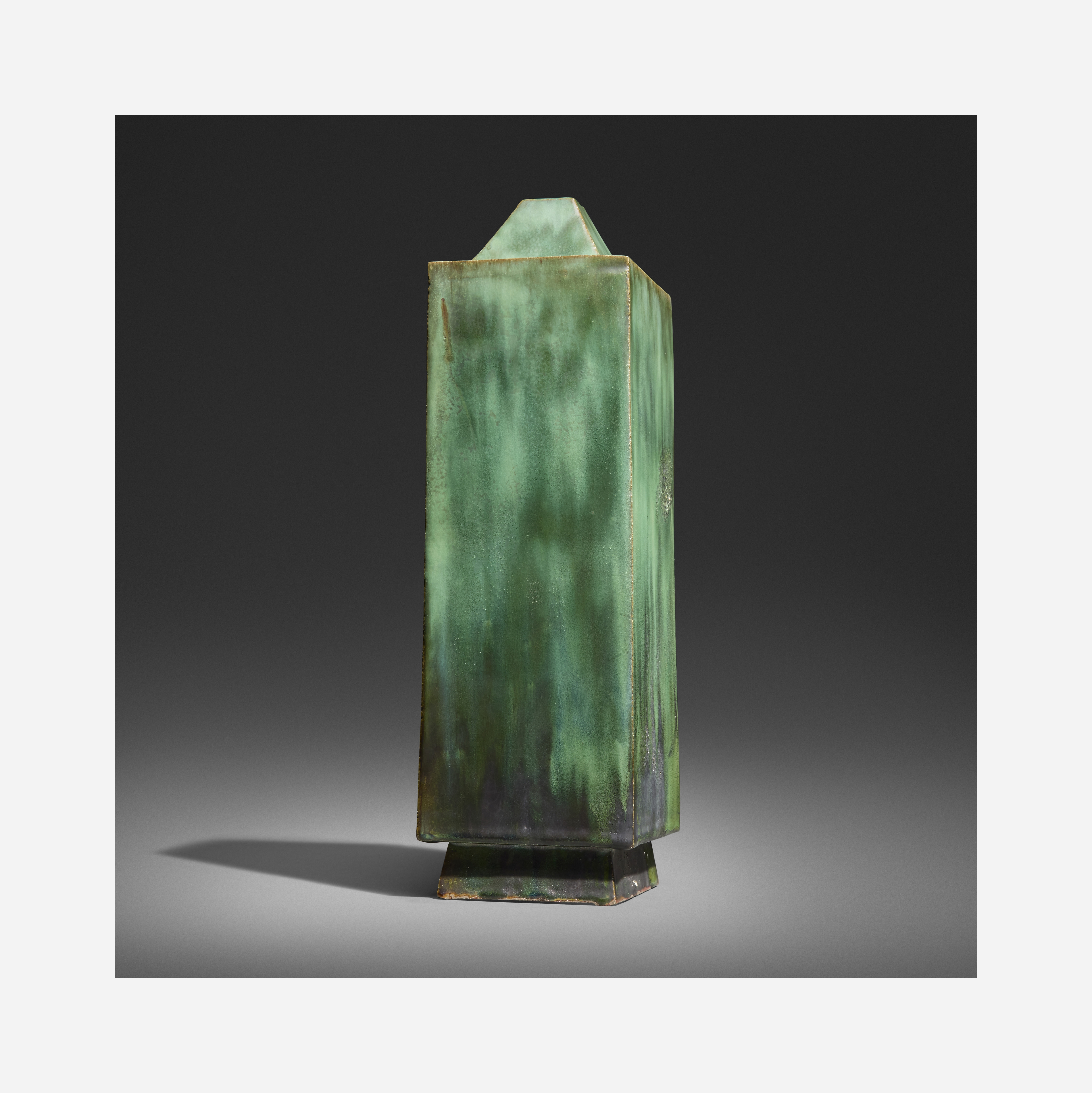 Otto & Gertrud Natzler | Square tall form with pyramidal top (1977 ...