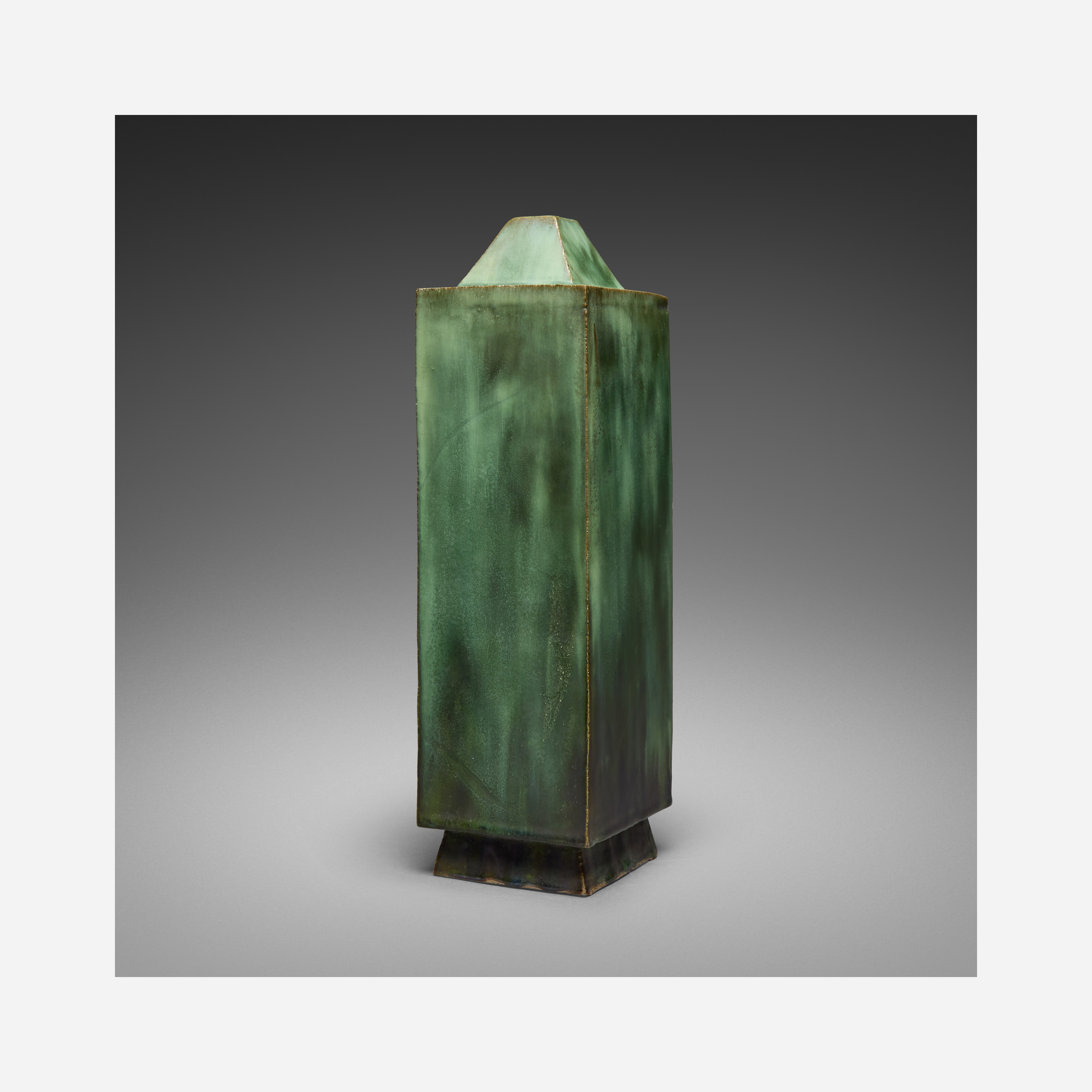 Otto & Gertrud Natzler | Square tall form with pyramidal top (1977 ...