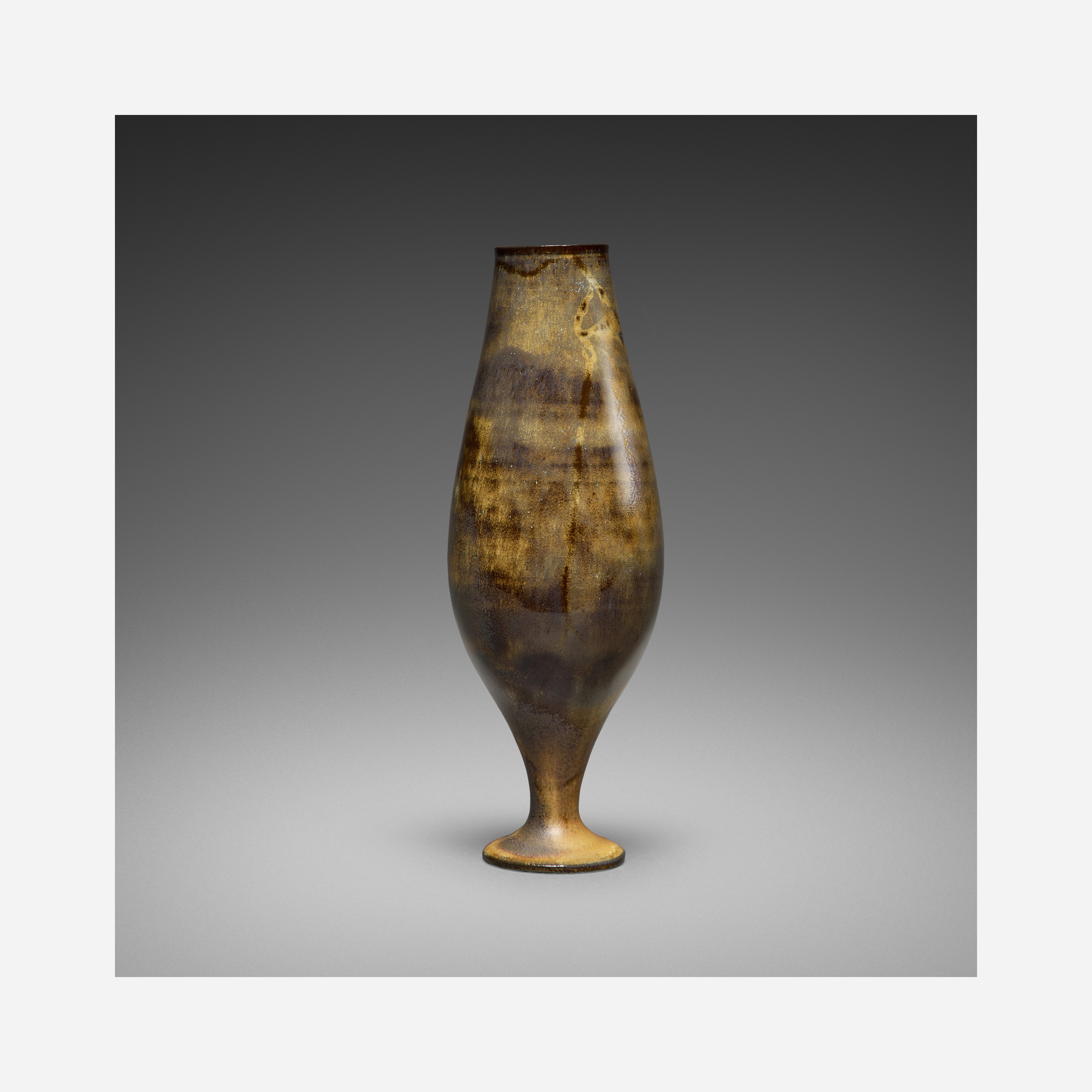 Otto & Gertrud Natzler | Footed vase form with lip (1968) | MutualArt