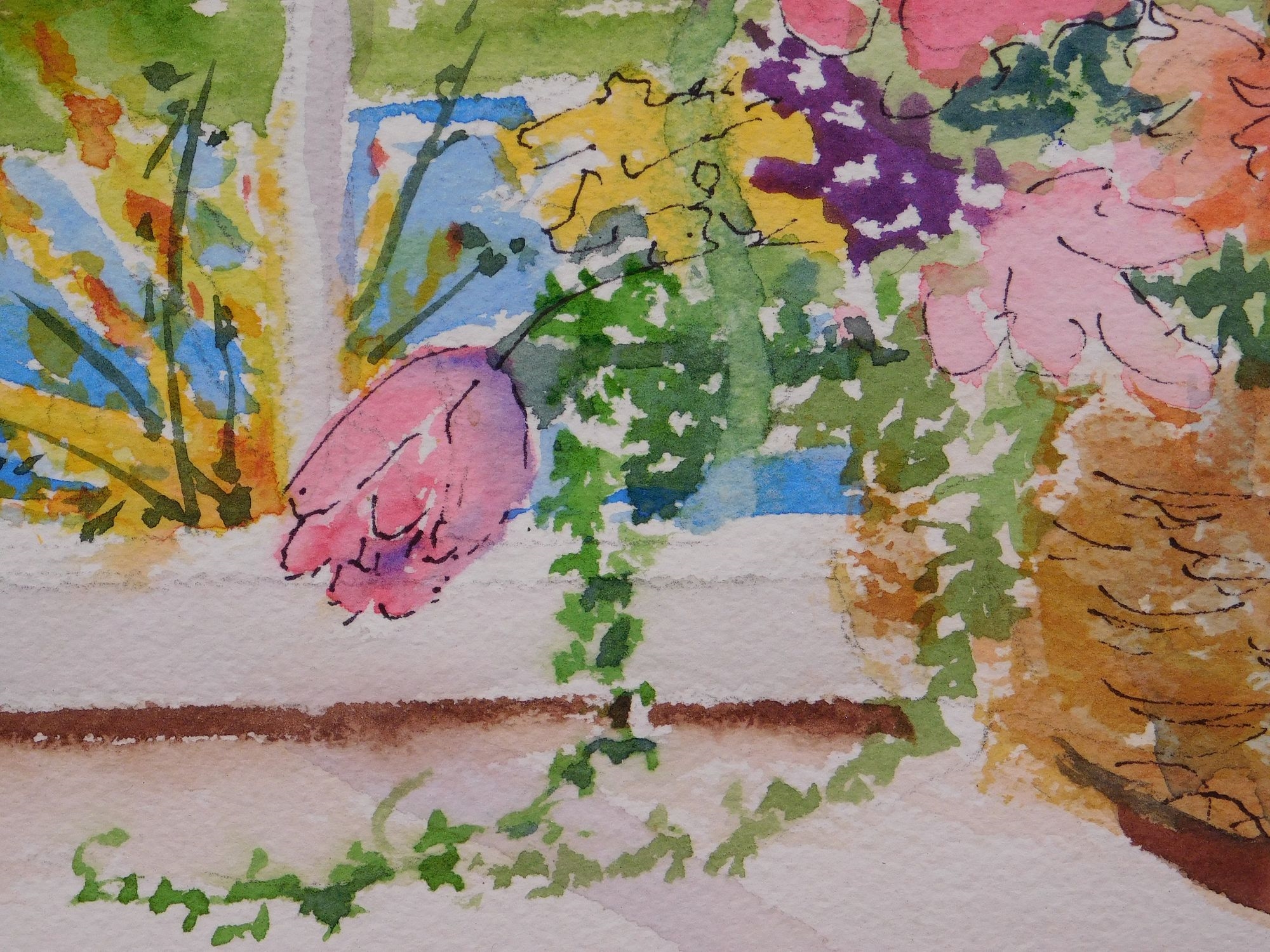 Angelina Wood | Basket of Flowers | MutualArt