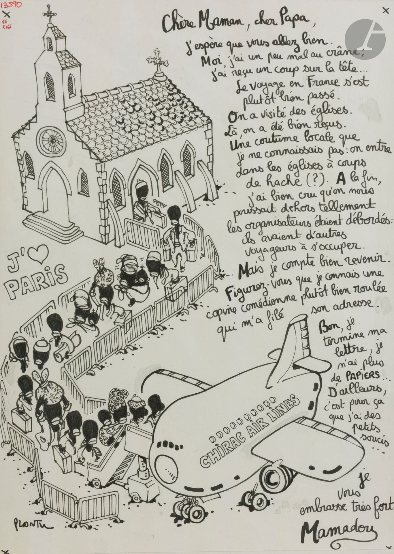 Plantu | Chirac Air Lines | MutualArt