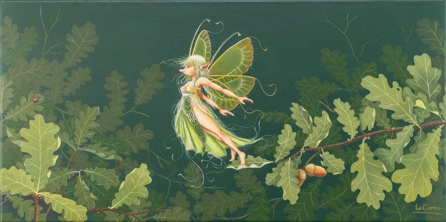 Nikolaz Lesnikowski | Elfe et coccinelle sur les branches de chêne ...