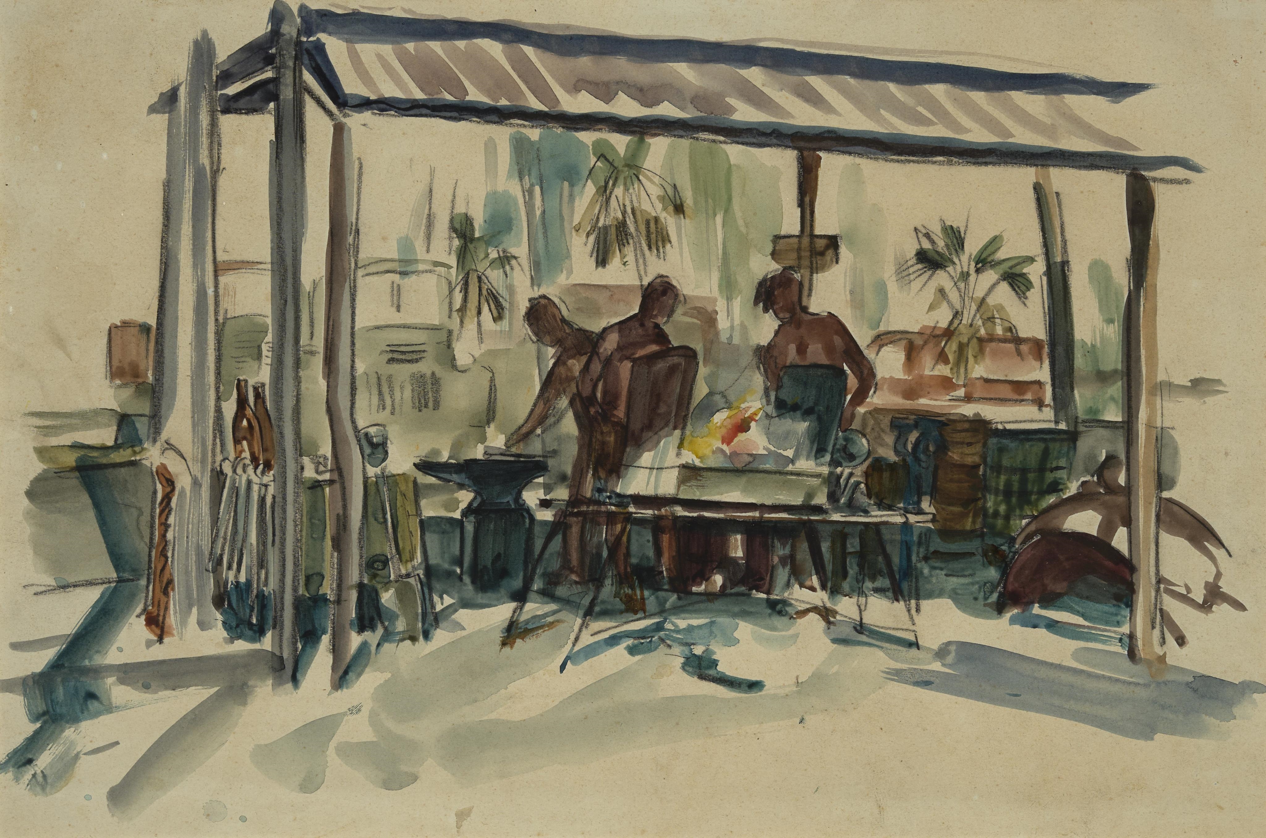 William Edwin Pidgeon | Blacksmith's Workshop | MutualArt