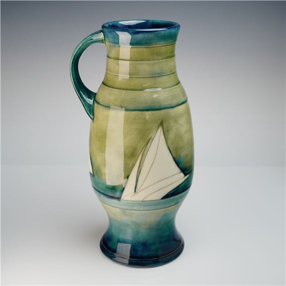 William Moorcroft | William Moorcroft High Glaze Yacht Pitcher | MutualArt