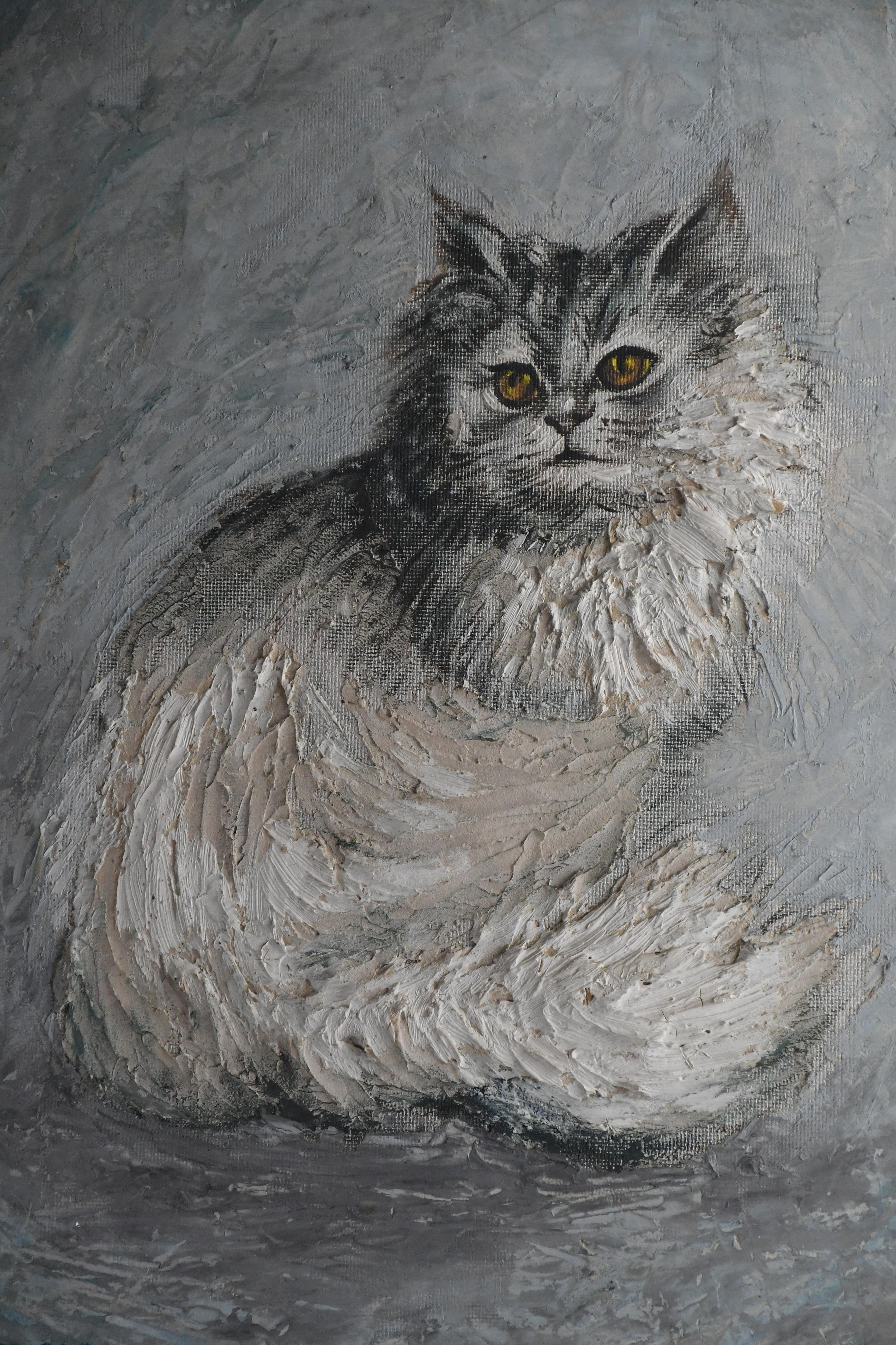 Arthur Delaney | seated cat | MutualArt
