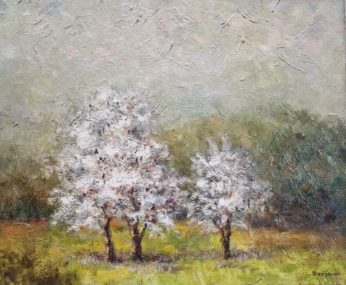 Eugène Sandrini | Apple trees in blossom Sollies P | MutualArt