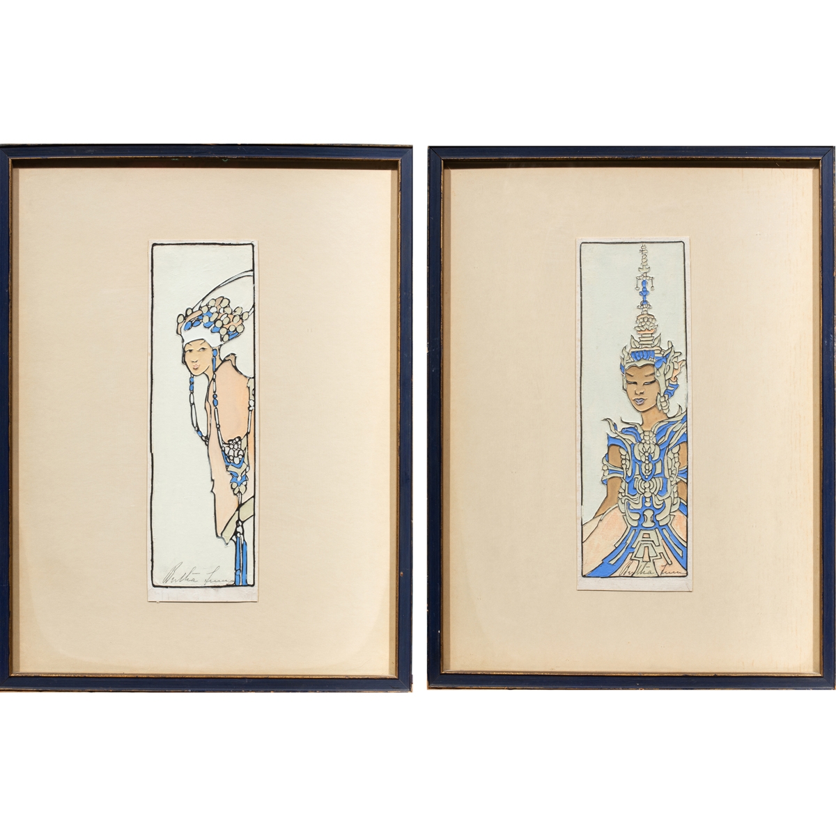 Bertha Lum | Chinese Hat and Thai Dancer | MutualArt