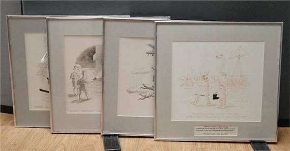 Bernard Cookson | four original cartoons | MutualArt