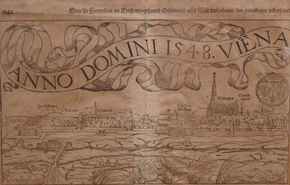 Sebastian Münster | a 16th century framed half panel of a part panorama ...