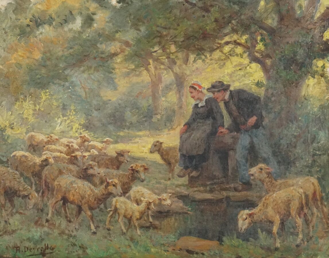 Deyrolle Théophile-Louis | Le troupeau de brebis | Compare similar ...
