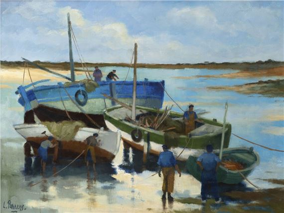 Louis Parrens | Low tide at Lesconil, South Finistère | MutualArt