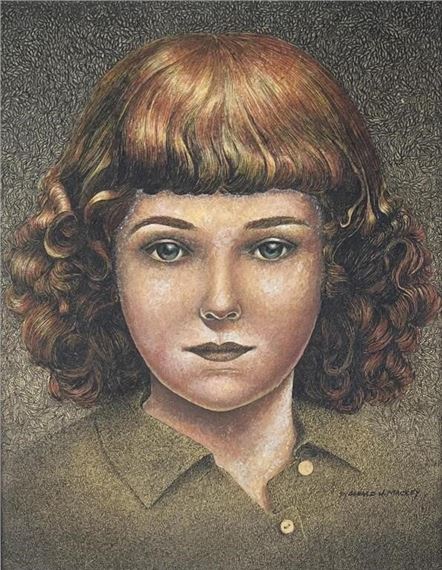 Donald W. Mackey | portrait painting of a redheaded girl (Mid 20th ...