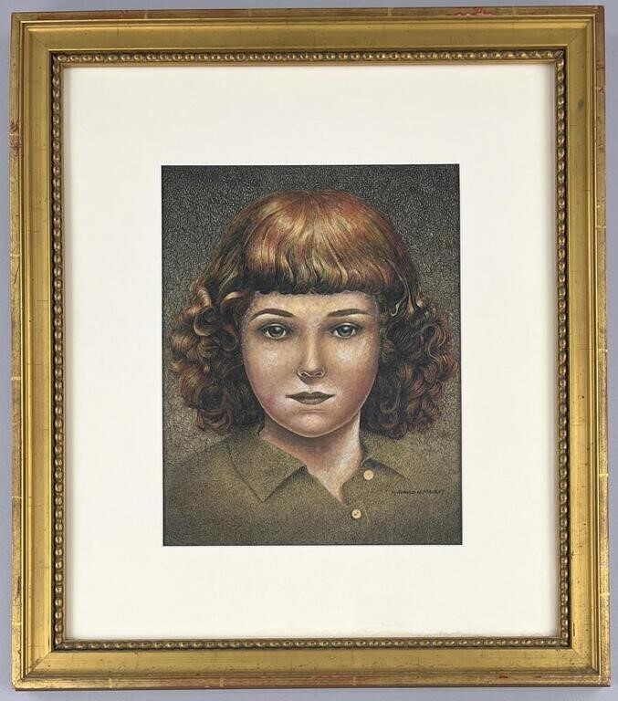 Donald W. Mackey | portrait painting of a redheaded girl (Mid 20th ...