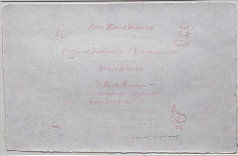 Marcel Duchamp | Certificat de Lecture (1964) | MutualArt