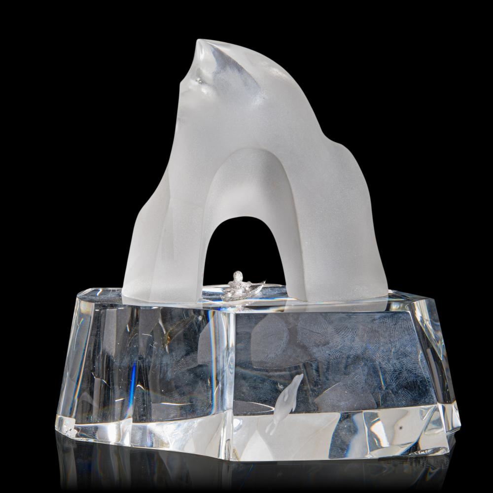 James Houston | A Steuben engraved glass and sterling silver 'Ice ...