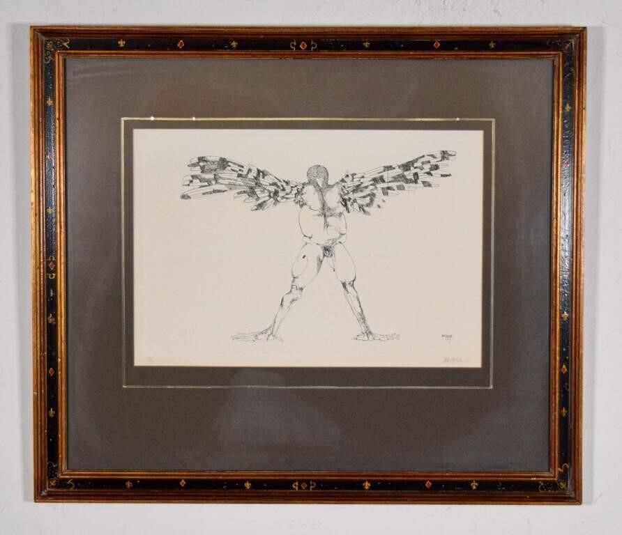 Leonard Baskin | Birdman With Spread Wings (1969) | MutualArt