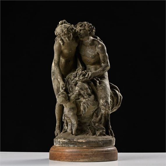 Claude Michel Clodion | The satyr Pan seducing Venus under Cupid's ...