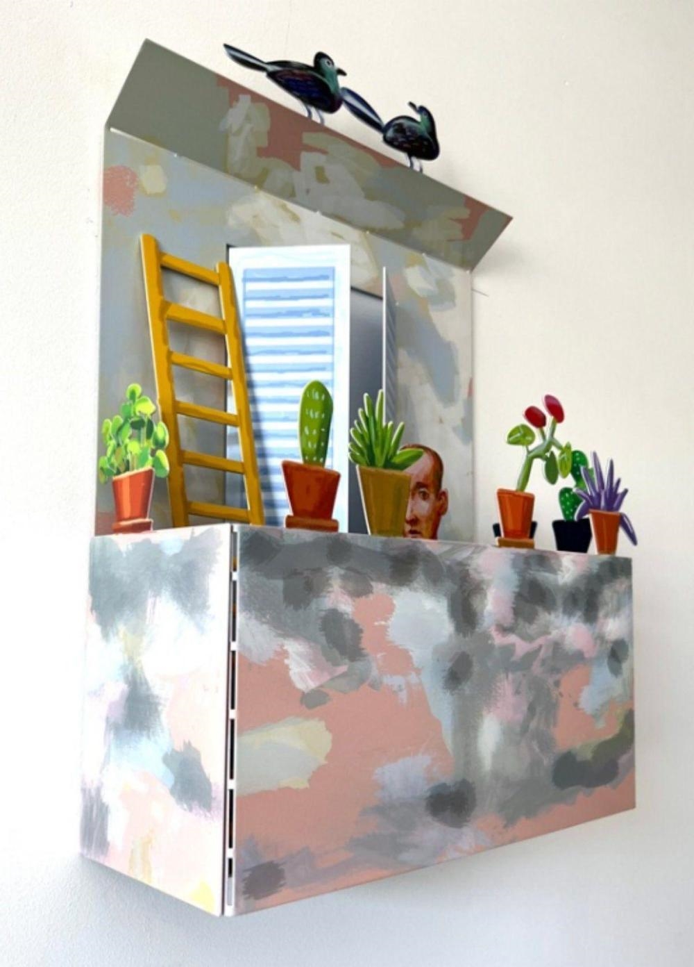 David Gerstein | BALCONY WITH MAN | MutualArt