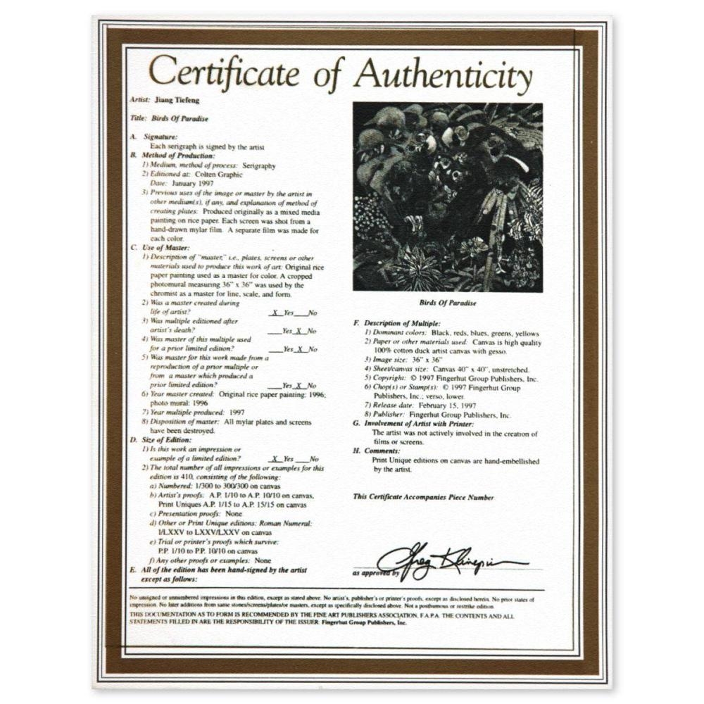 Jian Tie Feng | Birds of Paradise | MutualArt