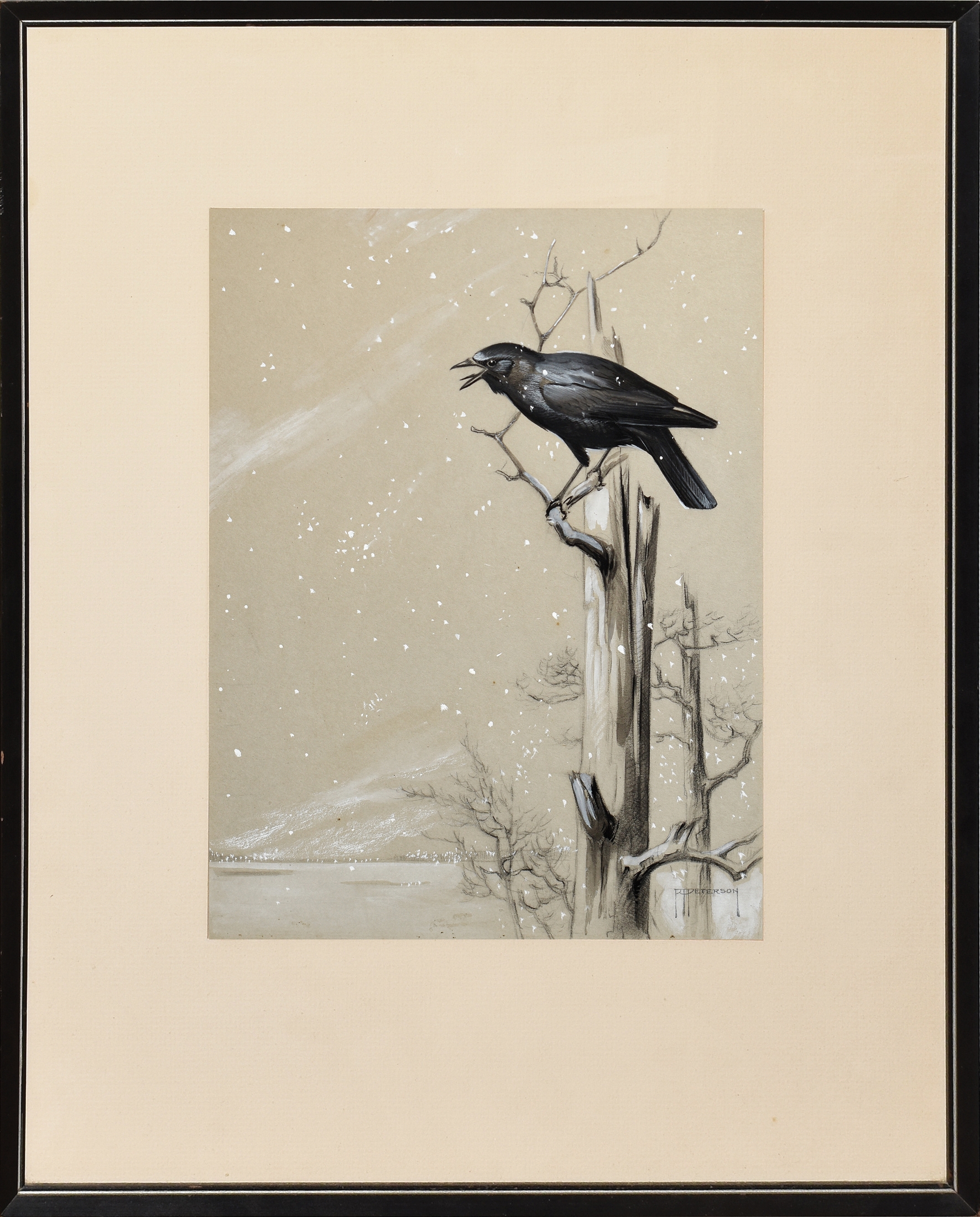 Roger Tory Peterson | Crow in Wintertime (1938) | MutualArt