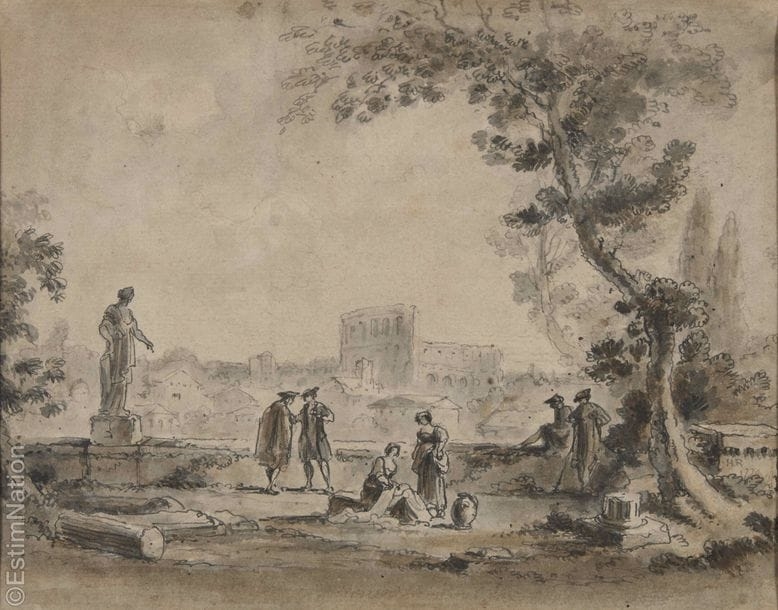 Hubert Robert | Roman landscape (1770) | MutualArt