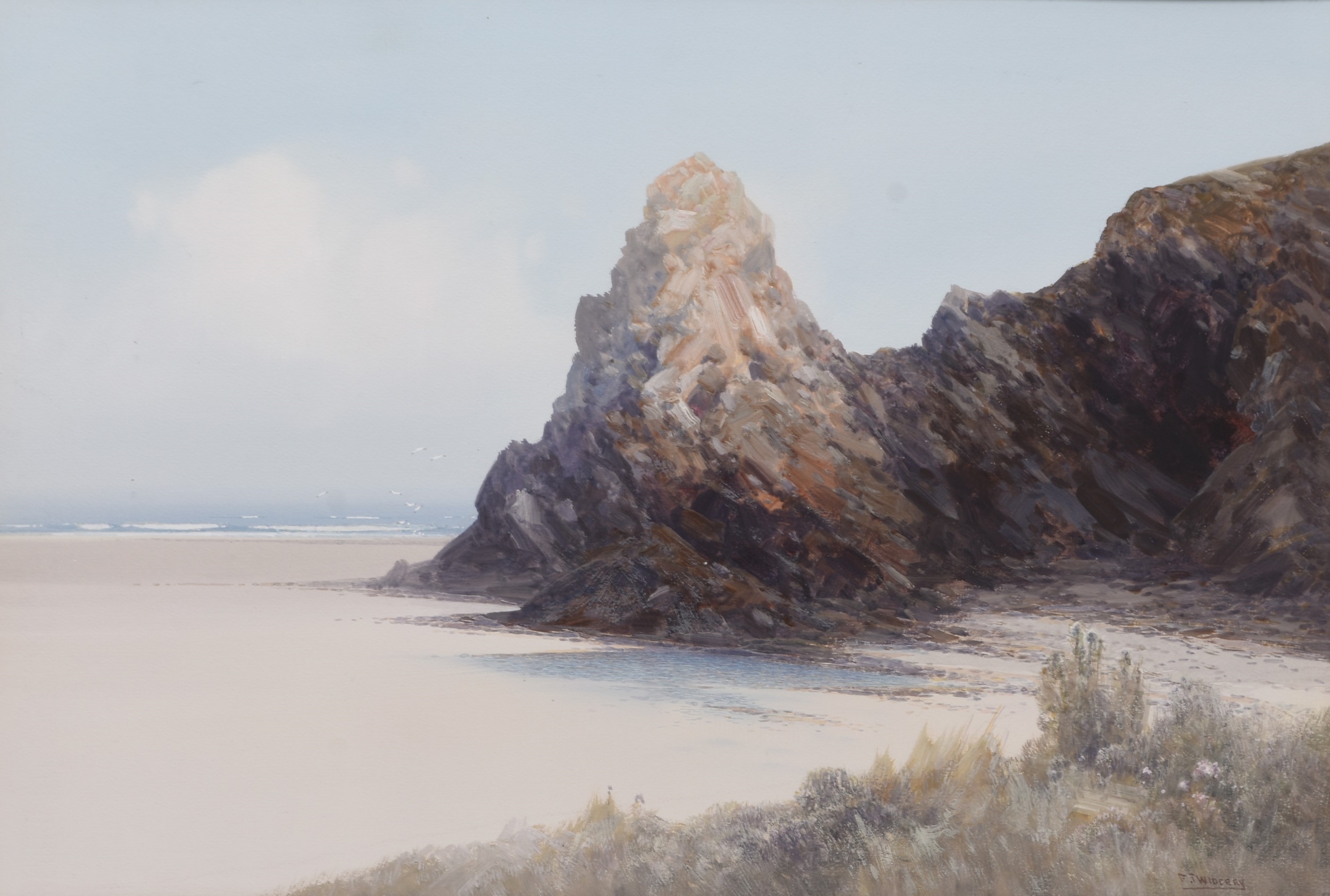 Frederick John Widgery | A Beach View with Rocky Cliffs | MutualArt