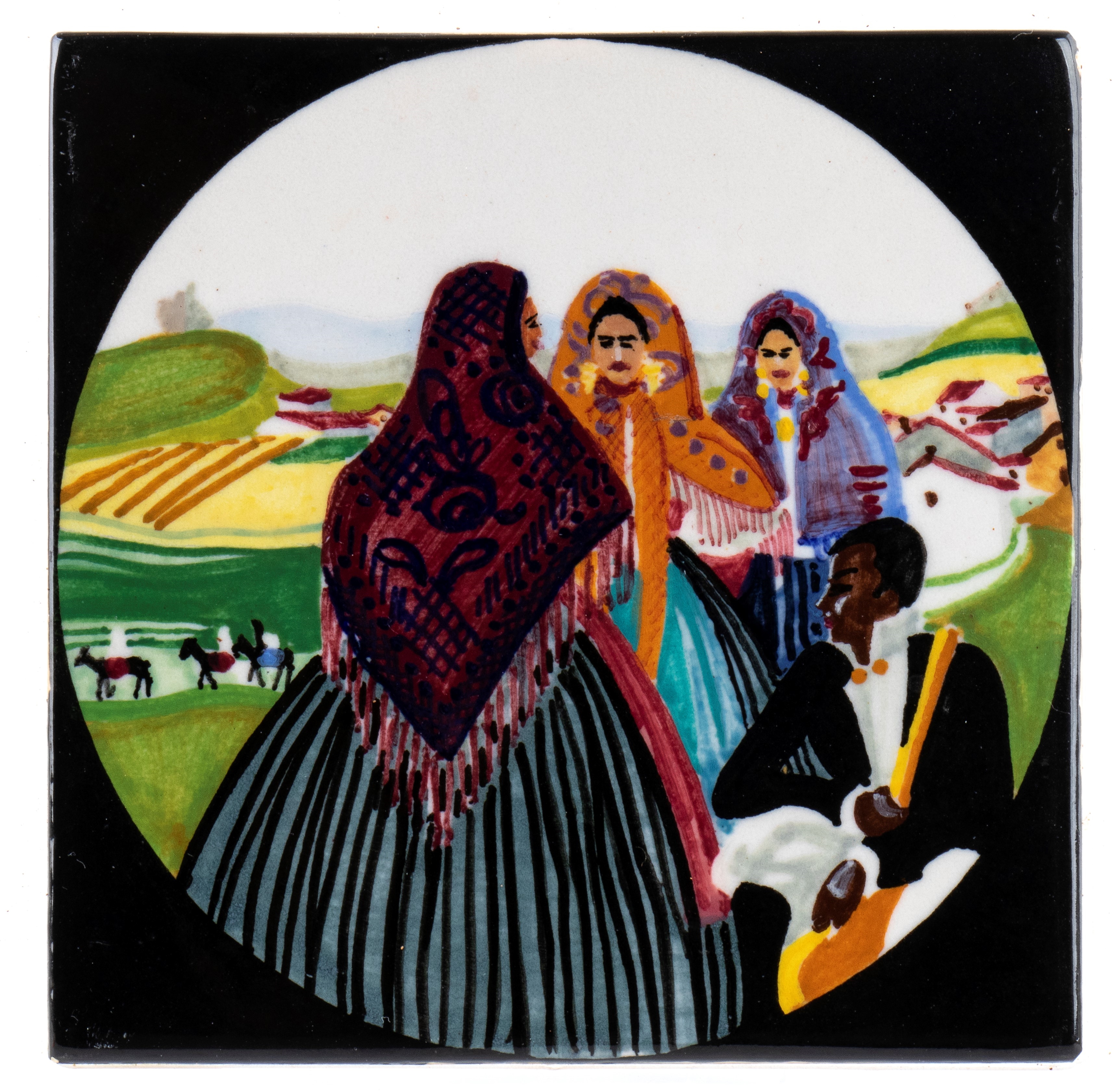 Edina Altara | Tile with women in traditional costume | MutualArt