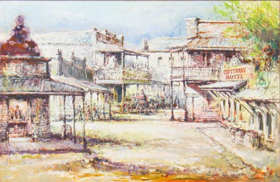 Aubrey Eden Stapleton | colonial Australian street scene | MutualArt