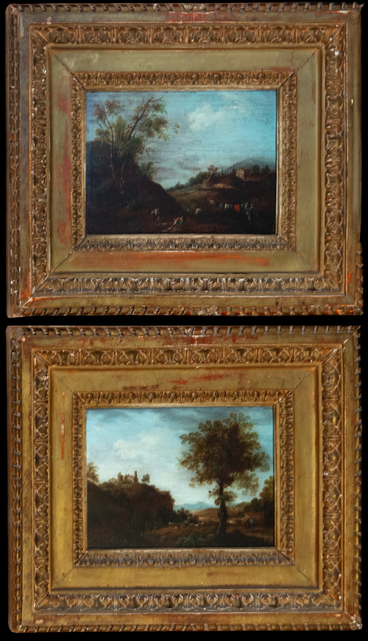 Roman School, 19th Century | Paisaje de la campiña romana con figuras ...