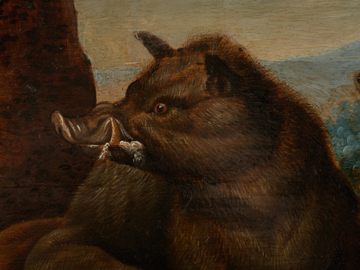 Jan van Kessel I | Caza del jabalí | MutualArt