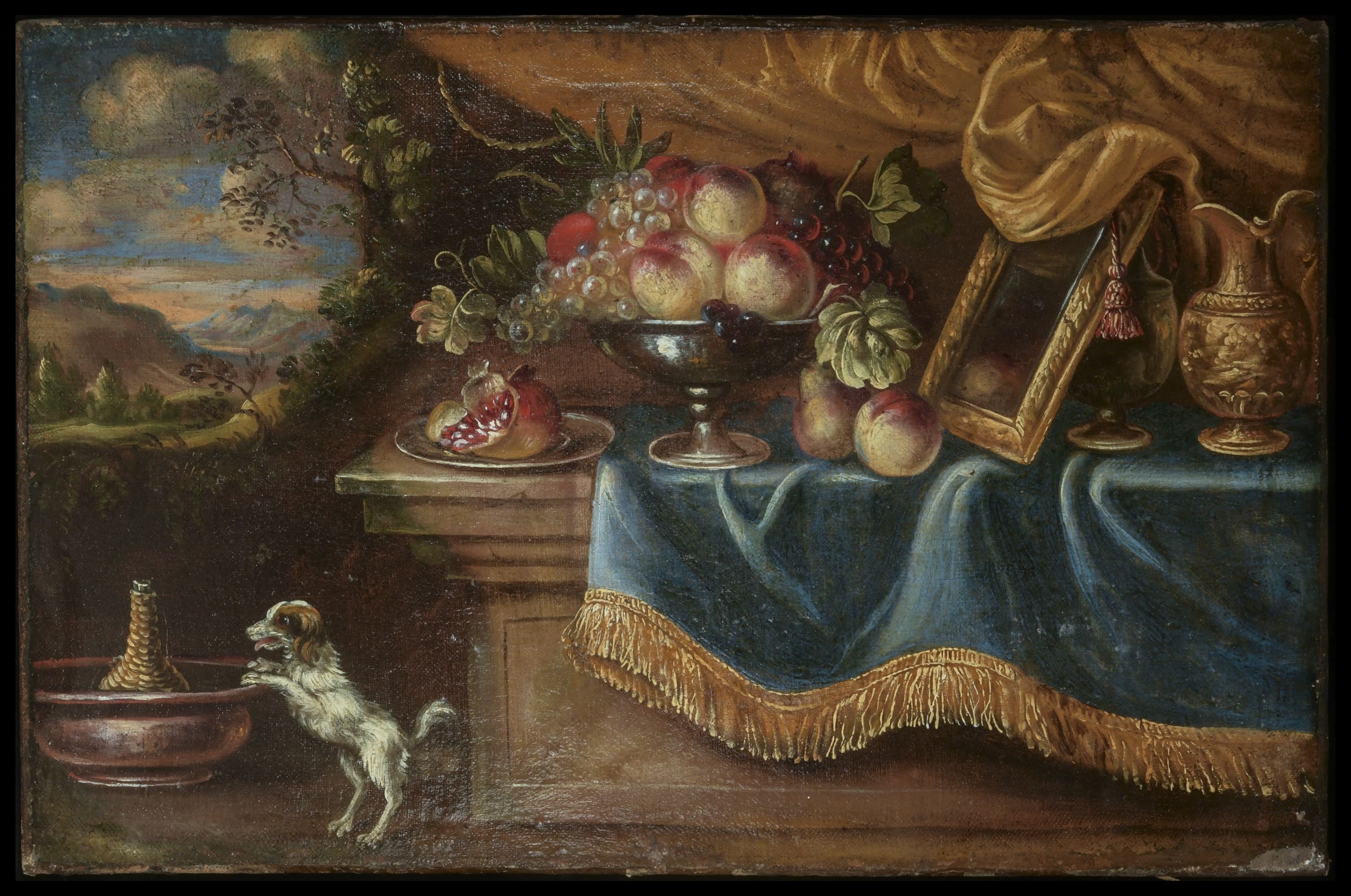 Noletti Francesco | Bodegón de Trofeos, Frutas y Perro | Compare ...