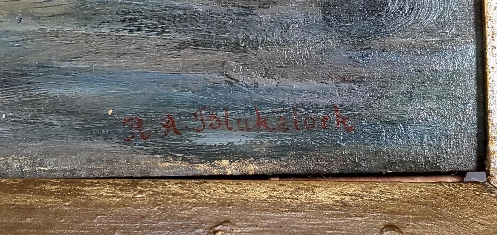 Ralph Albert Blakelock | Sunset Landscape with Cows | MutualArt