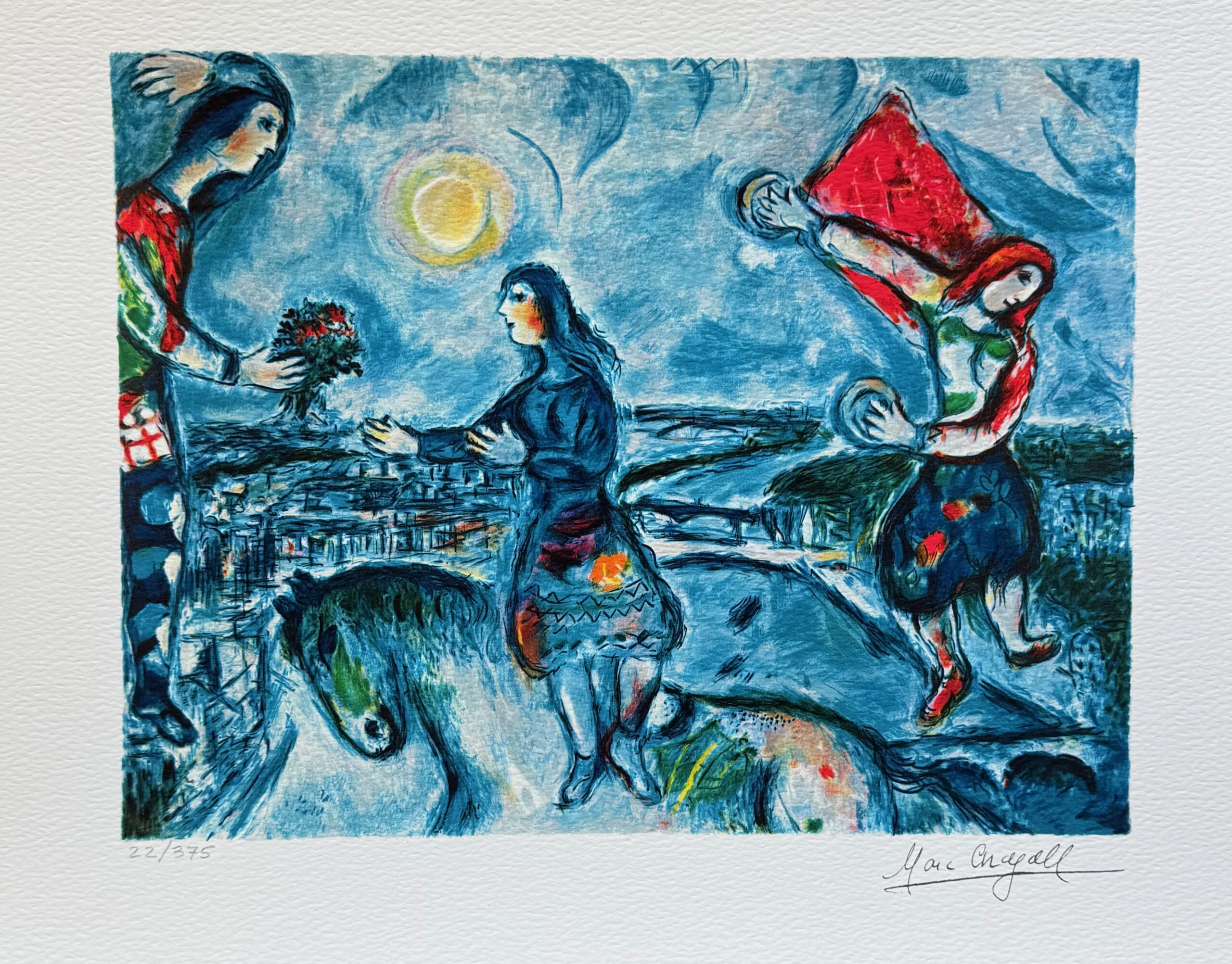 Marc Chagall | LOVERS OVER PARIS | MutualArt