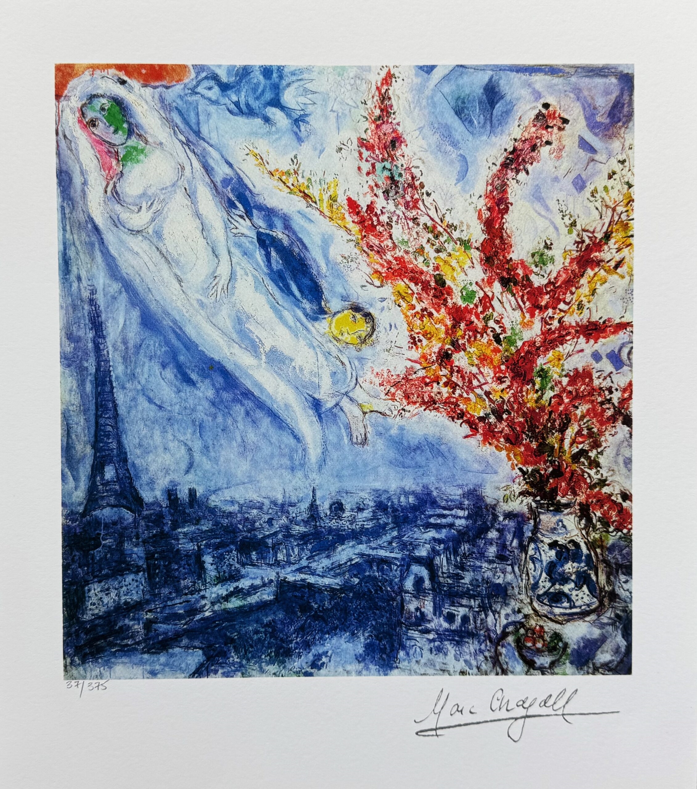 Marc Chagall | FLOWERS OVER PARIS | MutualArt