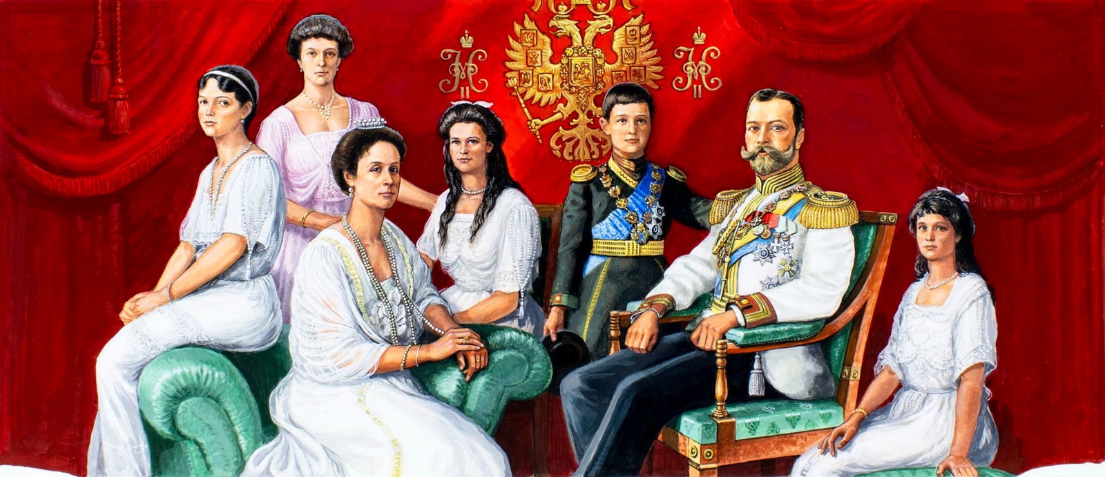 Gherman Komlev | Family Portrait of Tsar Nicholas II and His Family ...