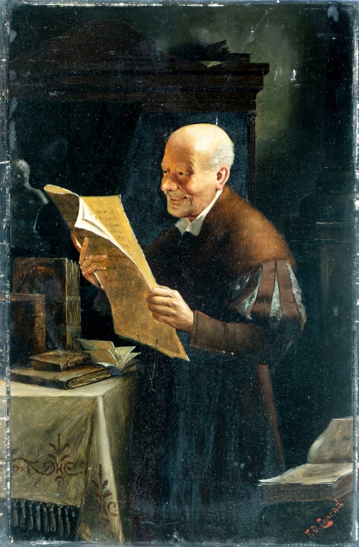 F. O. Conrad | Man Reading an Old Parchment | MutualArt