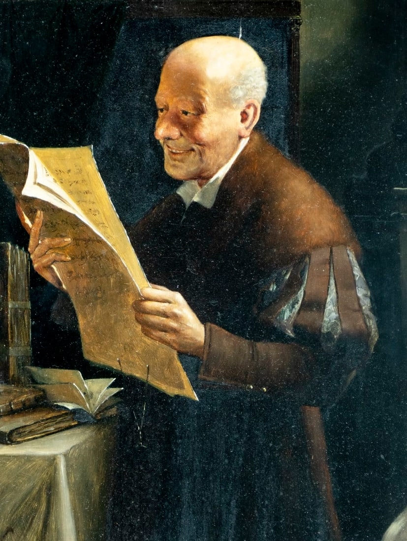 F. O. Conrad | Man Reading an Old Parchment | MutualArt