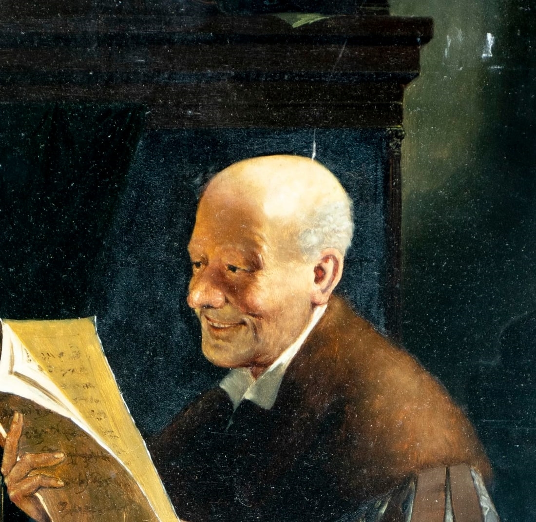 F. O. Conrad | Man Reading an Old Parchment | MutualArt