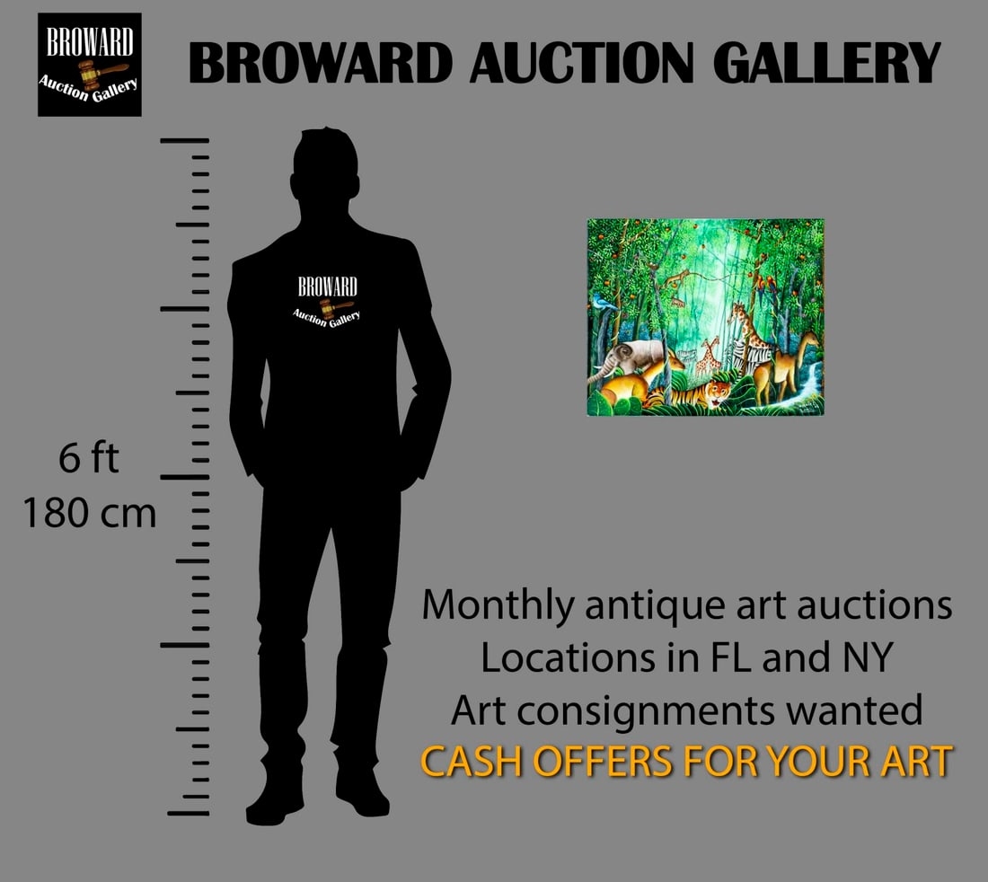 Daniel Louis | Haitian Jungle Landscape with Animals (2005) | MutualArt