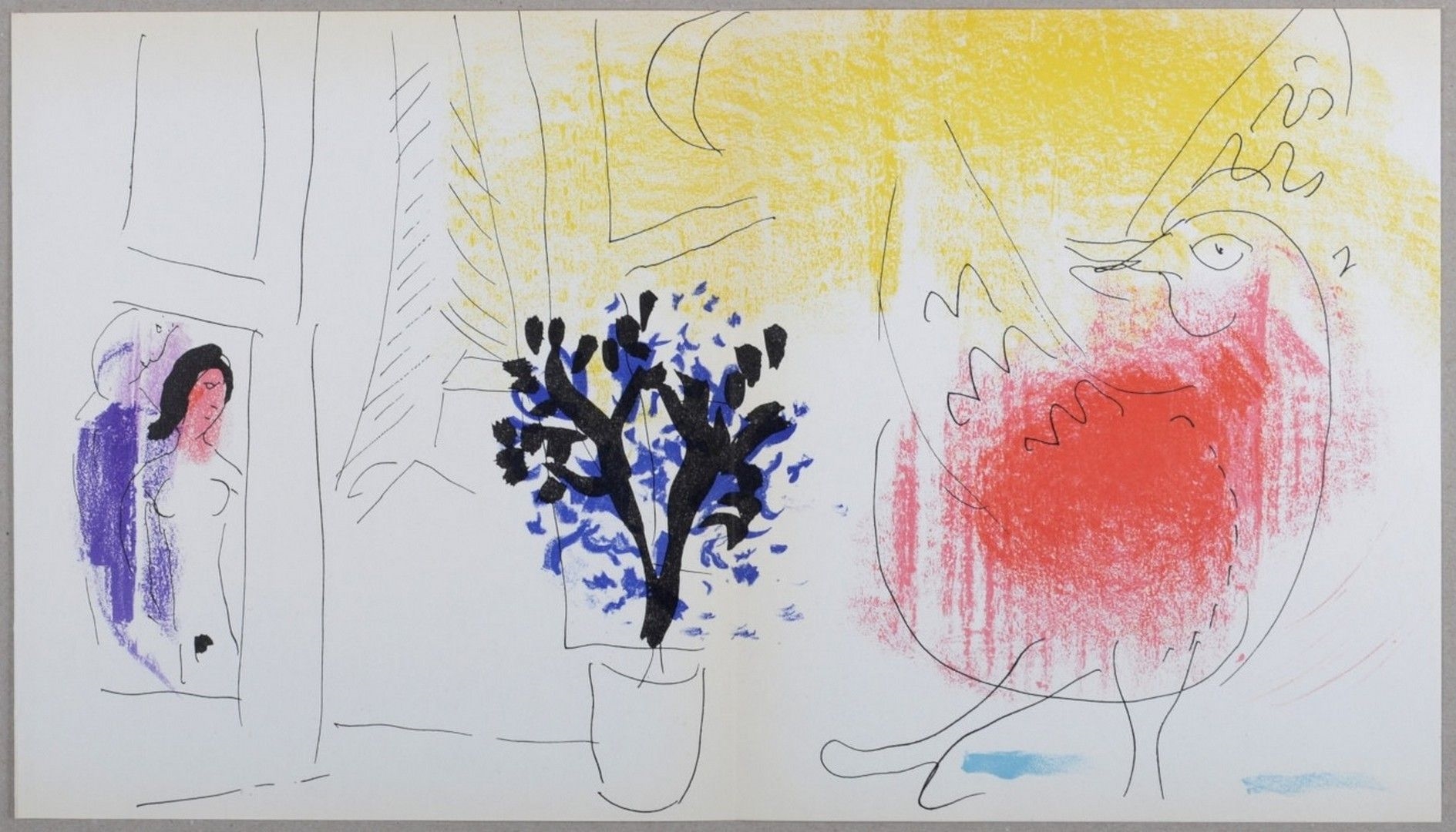 Marc Chagall | The Red Rooster (1957) | MutualArt