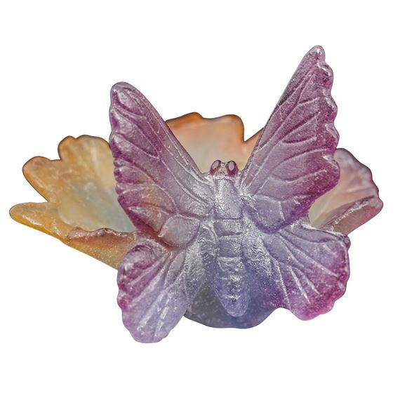 Daum Frères | Daum Pate De Verre Glass Leaf Sculpture (Late 21) | MutualArt