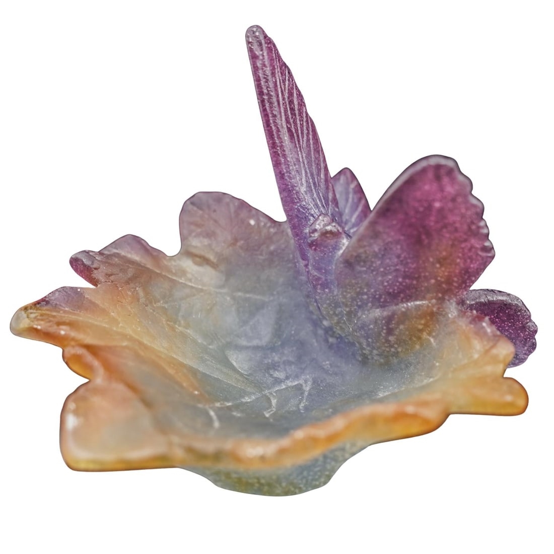 Daum Frères | Daum Pate De Verre Glass Leaf Sculpture (Late 21) | MutualArt