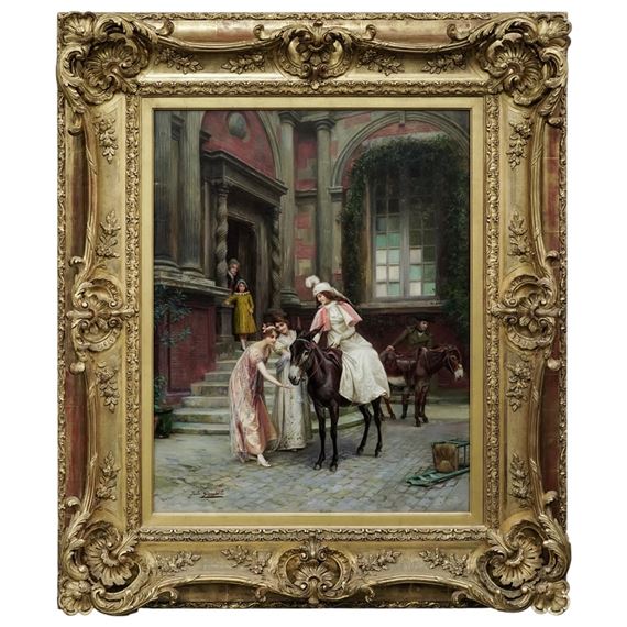 Jules Girardet | Courtyard Painting (Late 20) | MutualArt
