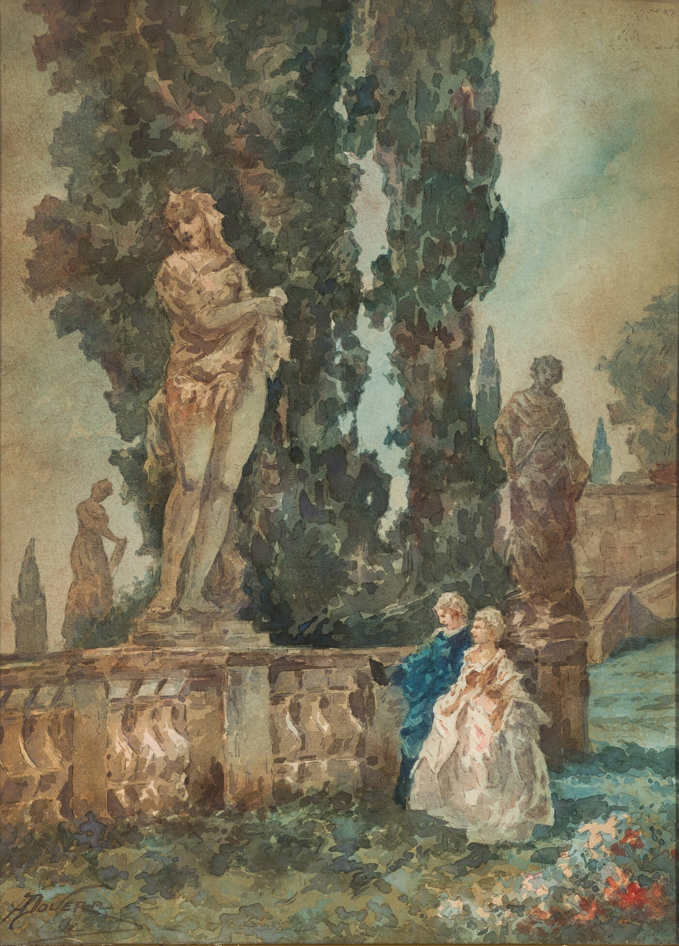 Achille Dovera | Idillio nel parco | MutualArt