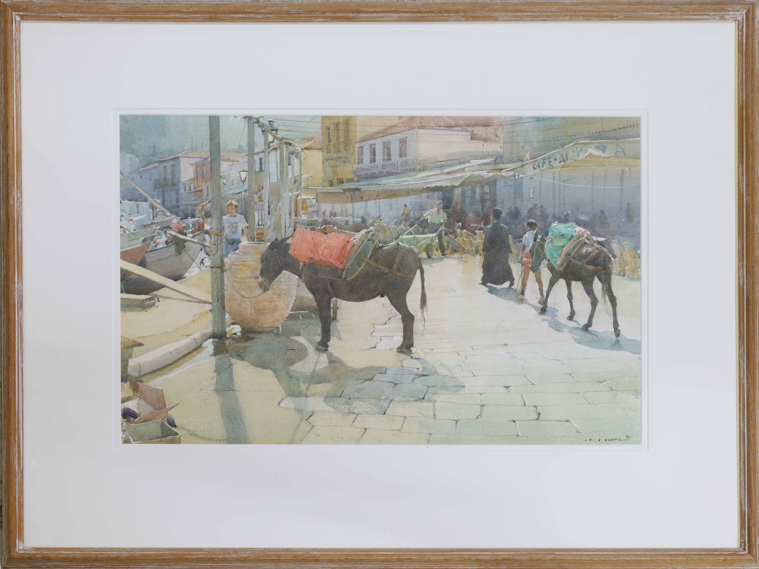 David Curtis | Harbour activity-Hydra (1991) | MutualArt
