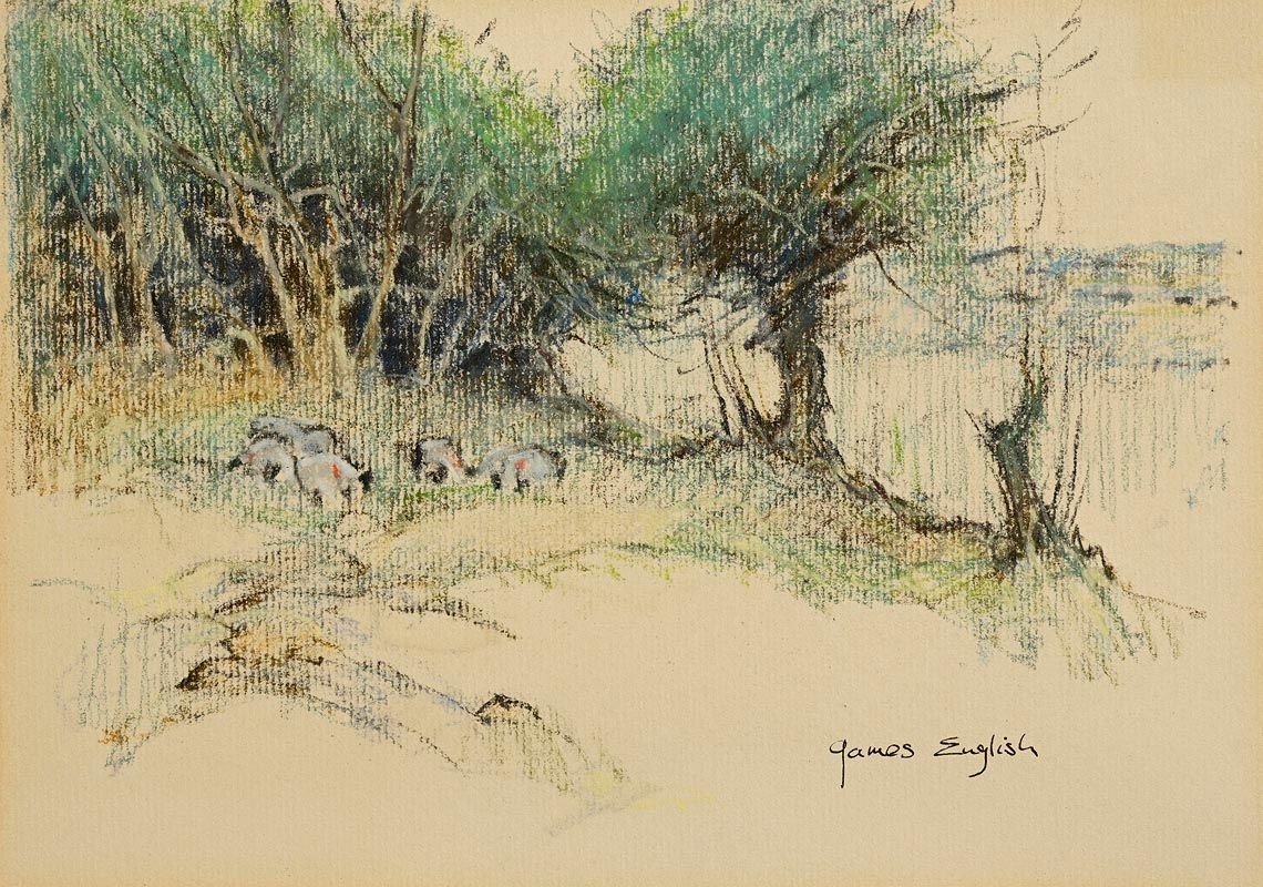 James English | Sheep in Pasture | MutualArt