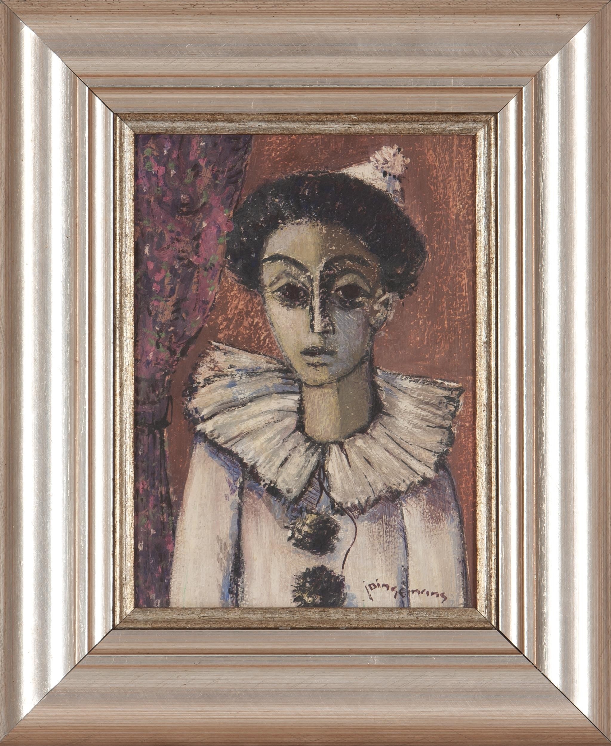 Johannes Wilhelmus Dingemans | PORTRAIT OF PIERROT FIGURE | MutualArt