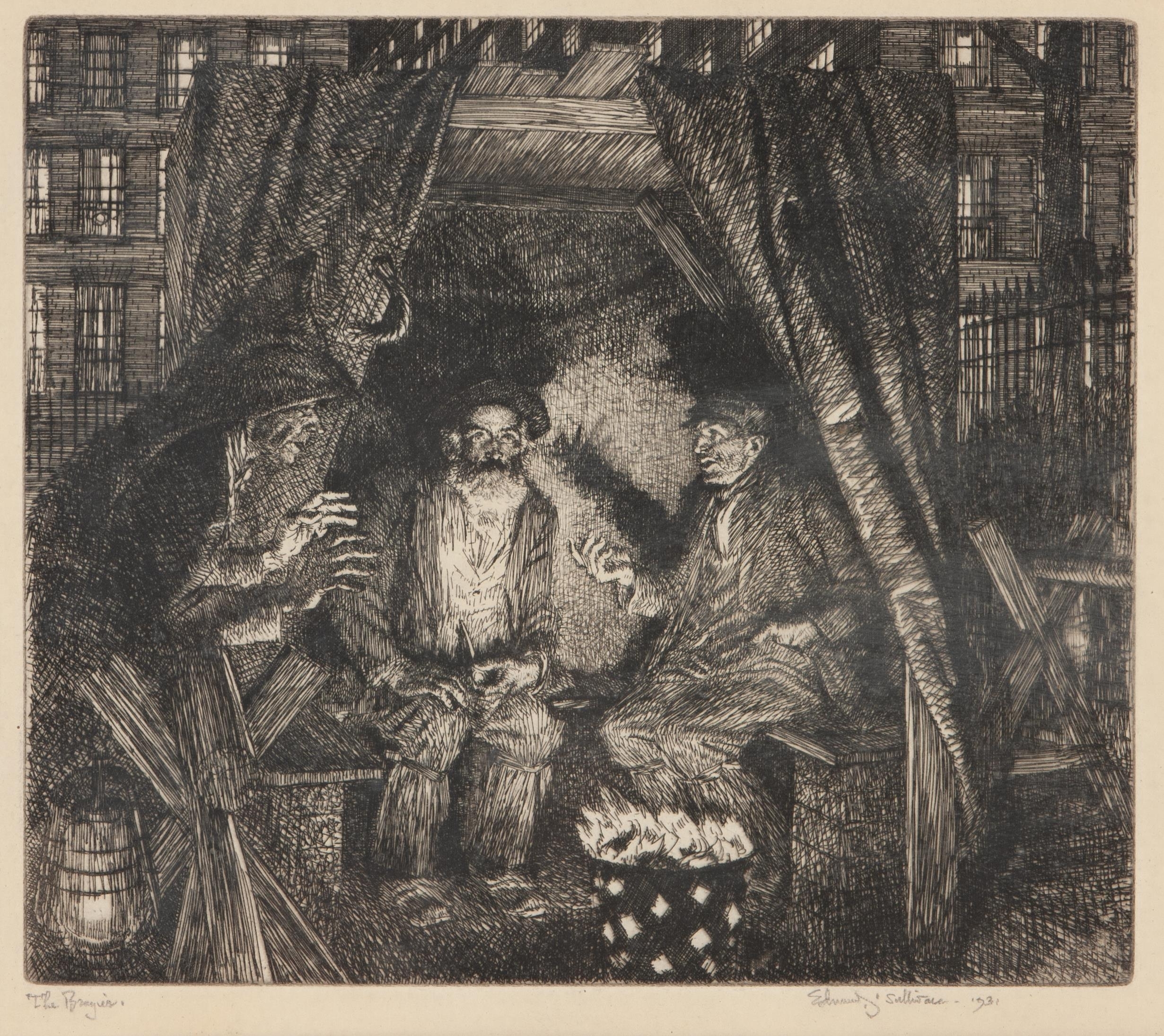 Edmund J. Sullivan | THE BRAZIER | Compare similar artworks | MutualArt