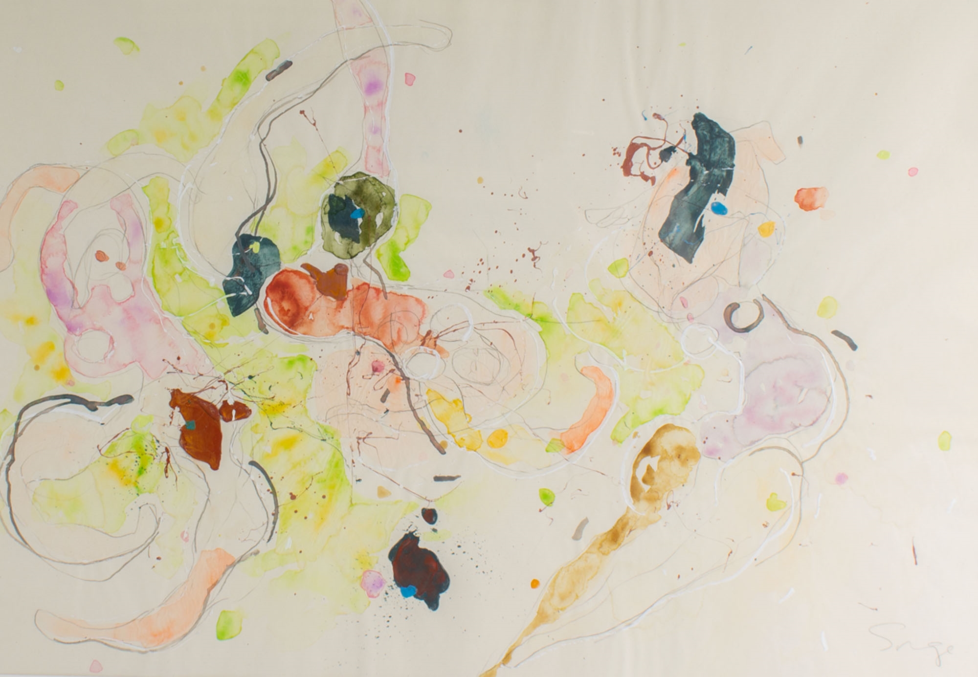 Walter Felix Sorge | Abstract Mixed Media Painting of Figures | MutualArt